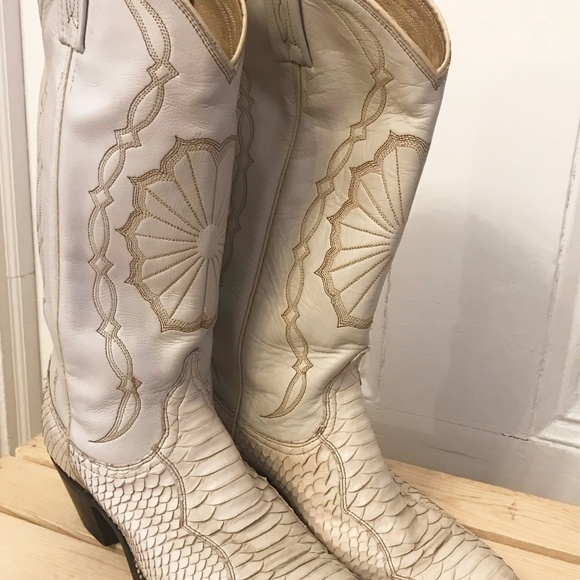 Dan Post | Shoes | Vintage Dan Post White Cowboy Boots | Poshmark